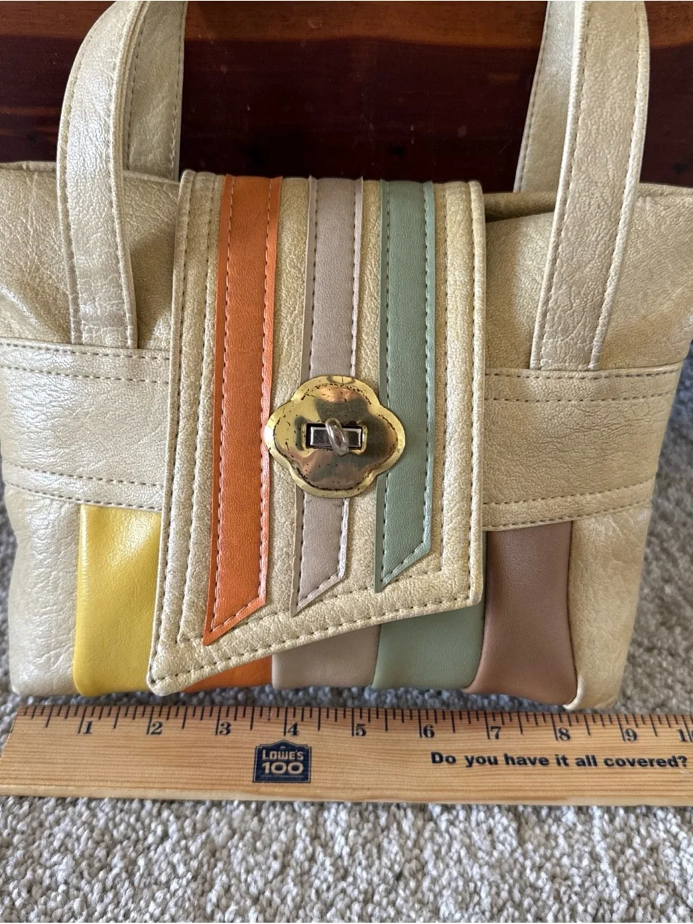 Vintage | Bags | 97s Vintage Patchwork Shoulder Multicolor Striped Tote ...